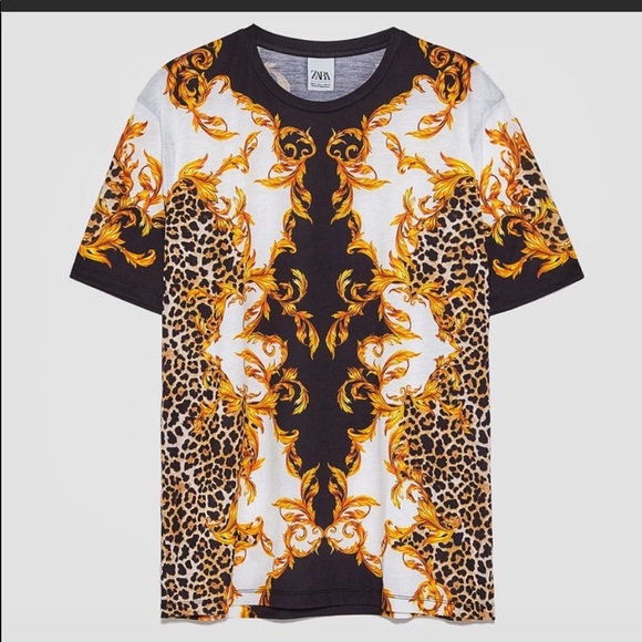 Zara | Tops | Zara Baroque Versace Style Tshirt | Poshmark